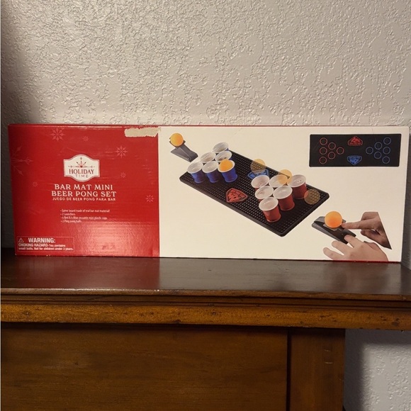 Games | Bar Mat Mini Beer Pong Set Black And Red | Poshmark